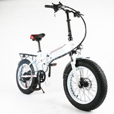 China 6Speed Fat Wheel Folding Electric Bike , 120KG Load Folding Mountain Ebike for sale