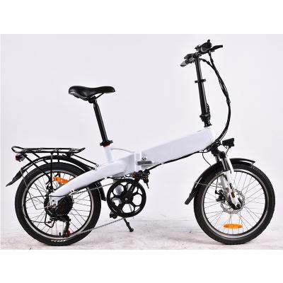 China PU Lightweight Folding Electric Bicycle , 20 Inch Electric Folding Bike 500 Watt for sale