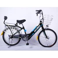 China Collapsible Lightweight Electric Road Bike 6gears With Front Basket for sale