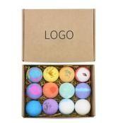China OEM Colorful Natural Sea Salt Bath Bombs Gift Box For SPA Stress Relief for sale