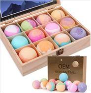 China OEM Colorful Natural Sea Salt Bath Bombs Gift Box For SPA Stress Relief for sale