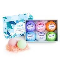 China OEM Colorful Natural Sea Salt Bath Bombs Gift Box For SPA Stress Relief for sale