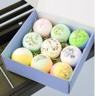 China OEM Colorful Natural Sea Salt Bath Bombs Gift Box For SPA Stress Relief for sale