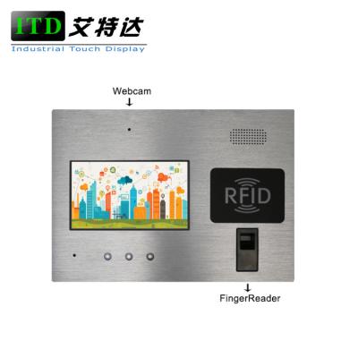 China 7 Inch Industrial Touch Panel PC with Fingerprint Reader for Access Control for sale