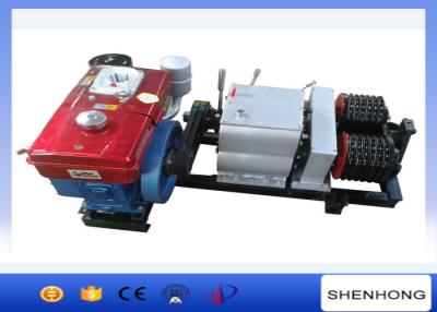 China Diesel Engine Pole Setting Double Capstan Winch 5 Ton 230mm Bottom Diameter for sale