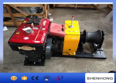 China Wire Rope Pulling Diesel Cable Winch 10HP Rated Load Transmission Line Erection for sale