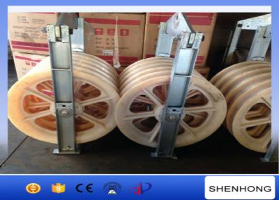 China Large Diameter Rope Pulley Conductor Stringing Blocks With Nylon Wheel for sale
