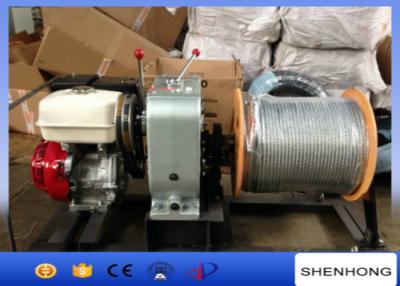 China HONDA Gas Engine Wire Rope Capstan Hoist / Cable Pulling Winch For Line Construction for sale