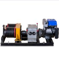 China High Efficiency Double Drum 5 Ton Gas Engine Powered Winch For Lifting for sale