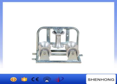 China Triple Corner Ground Cable Pulling Roller With Aluminum Alloy Wheels for sale