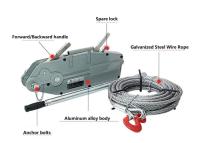 China Capacity 3200kg Wire Rope 20 Meters Tirfor Winch Tirfor Cable Puller for sale