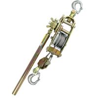 China 2T Double Hook Ratchet Wire Rope Cable Hand Puller With 6mm 2.4M Long Steel Rope for sale