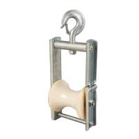 China 10kn Capacity Aluminum Nylon Sheave Conductor Aerial Cable Roller Stringing Pulley for sale