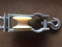 China 20kn Hooked Conductor Stringing Block Sitting Hanging Dual Use Stringing Pulley for sale