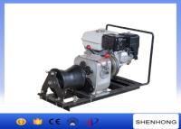 China 10KN Belt Driven Steel Cable Powered Pulling Winch With HONDA Gasoline Engine for sale