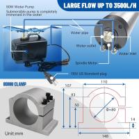 China Water Cooled Spindle Motor ER20 24000rpm with 2.2KW VFD Inverter 80mm Clamp for sale