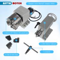China Dividing Head Reduction Gearbox 10:1 CNC Rotary Axis Kit 4th With 3 4 Jaws Chuck for sale