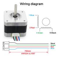China Nema17 Stepper Motor 34mm + 1M Cable 2 Phase 0.95A 2.4kg.Cm For CNC 3D Printer for sale