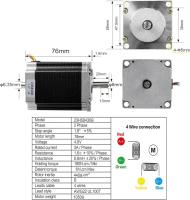China 23HS8430B Nema 23 Stepper Motor Dual Shaft 76mm 3.0A 270 Oz-In CNC Router Milling for sale