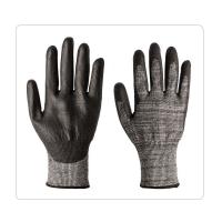China 13 Gauge Grey HPPE and Steel Protective Cut Proof Work Gloves With Adjustable Size for sale