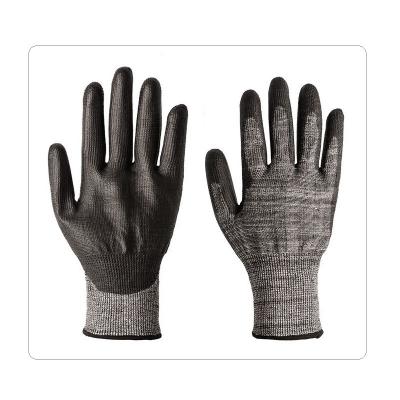 China 13 Gauge Grey HPPE and Steel Protective Cut Proof Work Gloves With Adjustable Size for sale