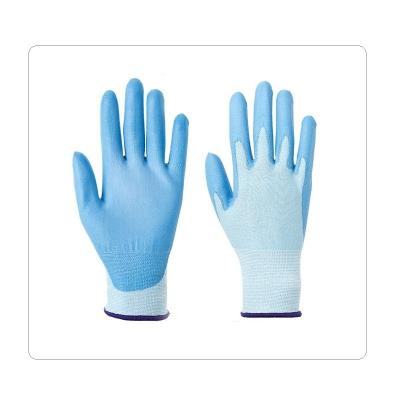 China Laboratory Examination Blue PU Palm Coating HPPE 18 Gauge Cut Resistant Safety Gloves for sale