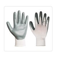 China Warehouse Oil Resistant Polyester Liner 13G Nitrile Palm Coated Gloves for sale