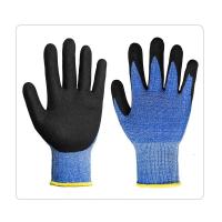 China Grease Resistant Wood Working Thin Breathable Hand Safety Black Nitrile Gloves for sale