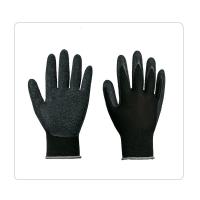 China Gardening Designer Household 13 Gauge Polyester With Black Crinkle Latex Work Gloves for sale