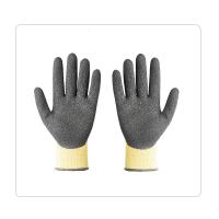 China 10 Gauge Yellow Recycled Crinkle Latex Gloves For Gardening Cleaning for sale