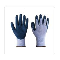 China Warehouse Handling Dark Blue Polyester Liner Latex Gloves for sale