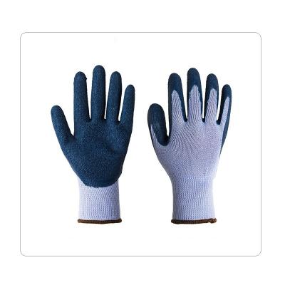 China Warehouse Handling Dark Blue Polyester Liner Latex Gloves for sale