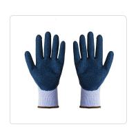 China Warehouse Handling Dark Blue Polyester Liner Latex Gloves for sale