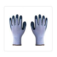 China Warehouse Handling Dark Blue Polyester Liner Latex Gloves for sale