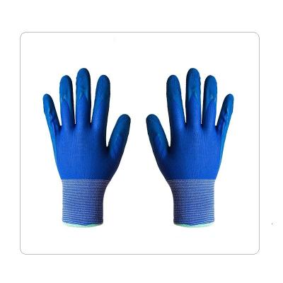 China Blue Kids Outdoor Gardening Use Polyester Liner With Latex Dipping Work Gloves for sale