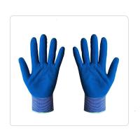 China Blue Kids Outdoor Gardening Use Polyester Liner With Latex Dipping Work Gloves for sale