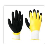 China Breathable Elastic Knitting Double Latex Palm Coated Gloves For Garbage Handling for sale