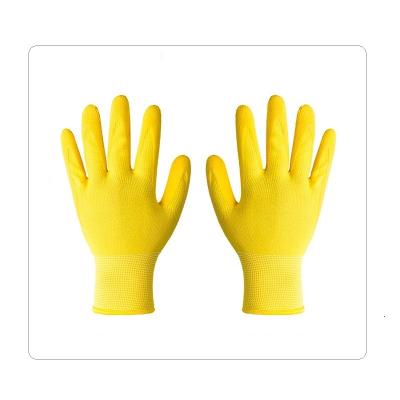 China 13 Gauge Yellow Thin Medium Children's Outdoor Play Use Latex Coated Work Gloves for sale