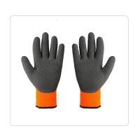 China 7 Gauge Thick Acrylic Terry Brushed Big Hand Winter Use Foam Palm Coated Latex Gloves for sale