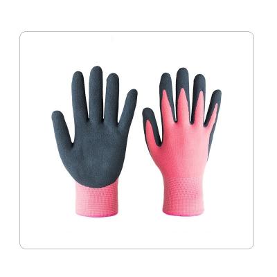 China Gardening Cleaning Sandy Latex Palm Coated 15 Gauge Nylon Spandex Gloves for sale