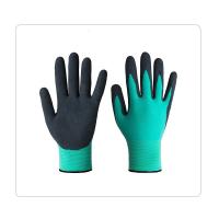 China Gardening Cleaning Sandy Latex Palm Coated 15 Gauge Nylon Spandex Gloves for sale