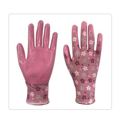 China Abrasion Seamless Polyester Liner Nitrile Gloves for sale