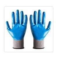 China Grey Polyester Liner With Half Coating Health And Safety Nitrile Labor Gloves for sale