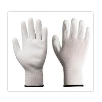 China Farming And Precision Machinery 13 Gauge White Polyester Liner PU Gloves for sale