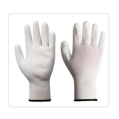 China Farming And Precision Machinery 13 Gauge White Polyester Liner PU Gloves for sale