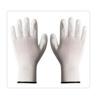 China Farming And Precision Machinery 13 Gauge White Polyester Liner PU Gloves for sale