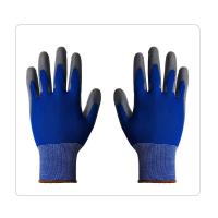 China Repair Workshop Blue Polyester Liner Heavy Duty Polyurethane Gloves for sale