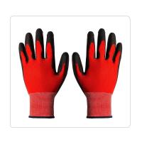 China Agriculture Red Polyester Knit PU Coating Work Gloves For Warehousing for sale