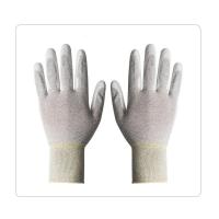 China 13 Gauge Carbon Fiber Knit ESD PU Palm Coated Agriculture Use Gloves for sale