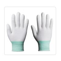 China Cleaning White PU Finger Coated 13 Gauge Nylon Work Gloves for sale